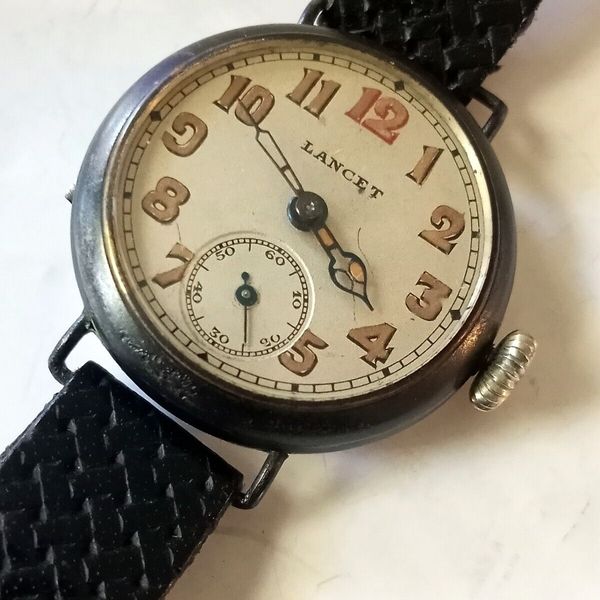 WW1 Lancet Wire Lug Gunmetal Trench Watch Urania Watch Co Swiss ...
