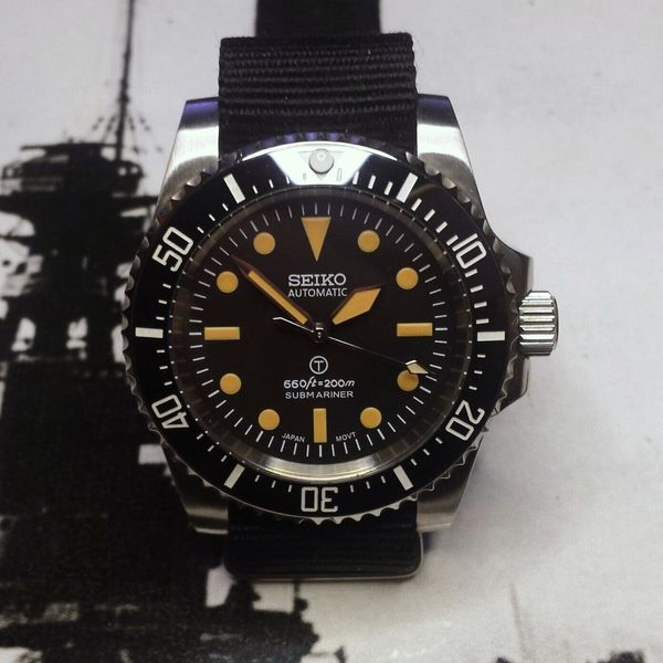 A Custom Made Seiko Mod. Milsub Divers Watch. NH35 Mechanical Auto ...