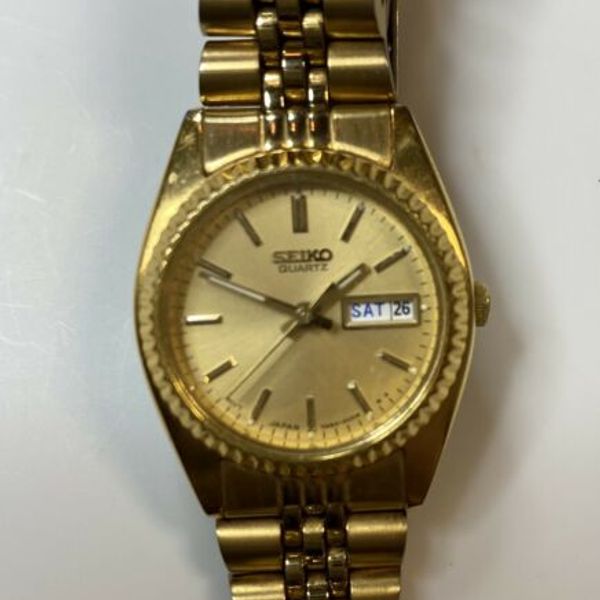 Vintage Seiko Day Date Gold Tone Watch Luminous Hands Jubilee Bracelet Women's | WatchCharts ...