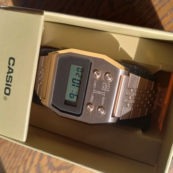 Casio Gold Tone Steel A1100 - Boxed | WatchCharts Marketplace
