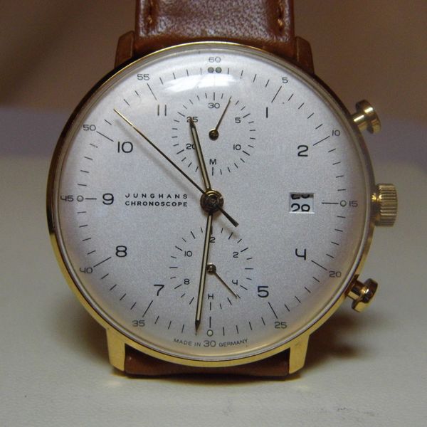 HAU Junghans Max Bill Chronoscope Automatic Chronograph ETA 7750 Gold ...