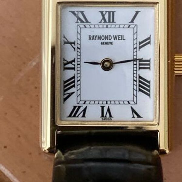 Woman's Swiss Raymond Weil Tank Watch 5766/2 18k Gold With Sapphire ...