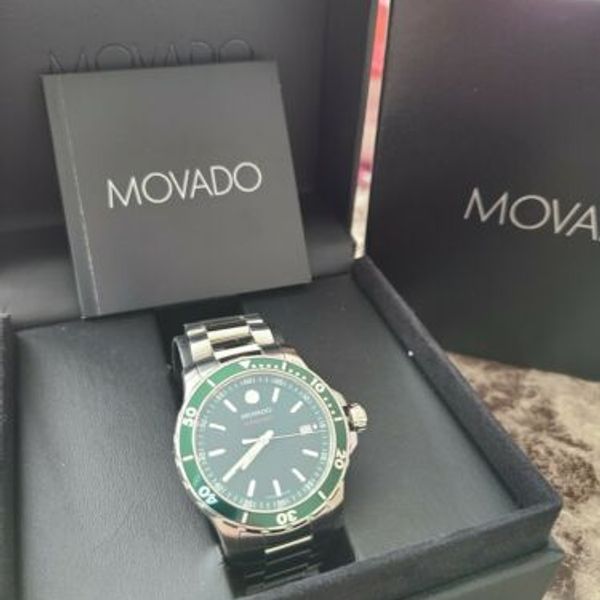Pre-Owned MOVADO 2600136 Series 800 Green Dial Men's Watch Box & Paper ...