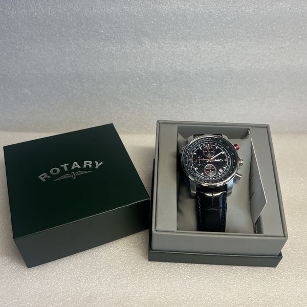 Rotary Men's Chronograph Leather Strap Watch. GS03641/04 KIT ...