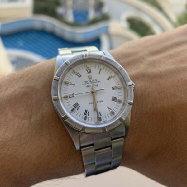 ROLEX Stainless Steel Air-King Watch Oyster Roman Dial 14010 ...