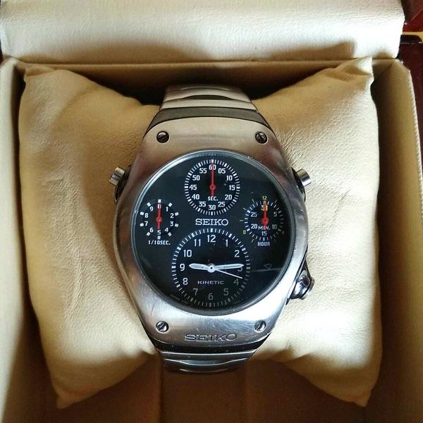 Seiko SLQ003 Kinetic Chronographe 9T82 Full Set | WatchCharts Marketplace