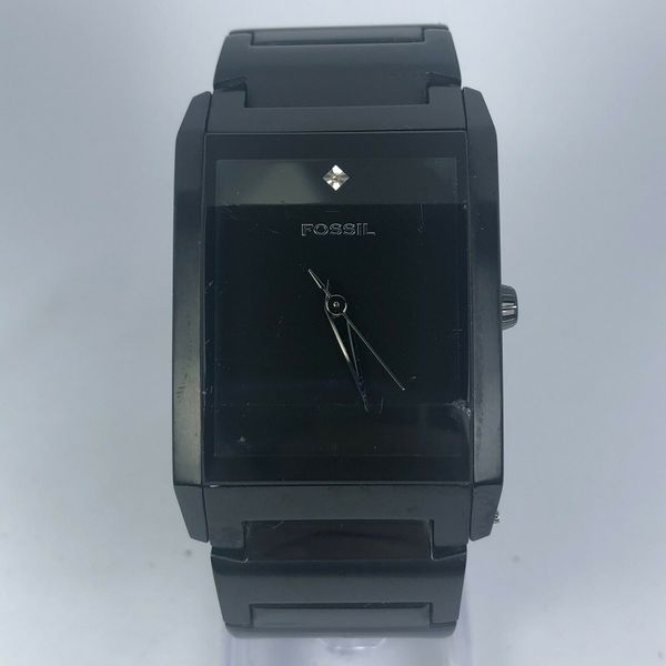 Fossil Arkitekt Mens FS-4303 Black Dial Black Stainless Steel Band ...