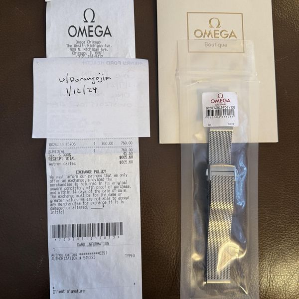 [WTS] Genuine Omega 21mm stainless mesh bracelet | WatchCharts Marketplace