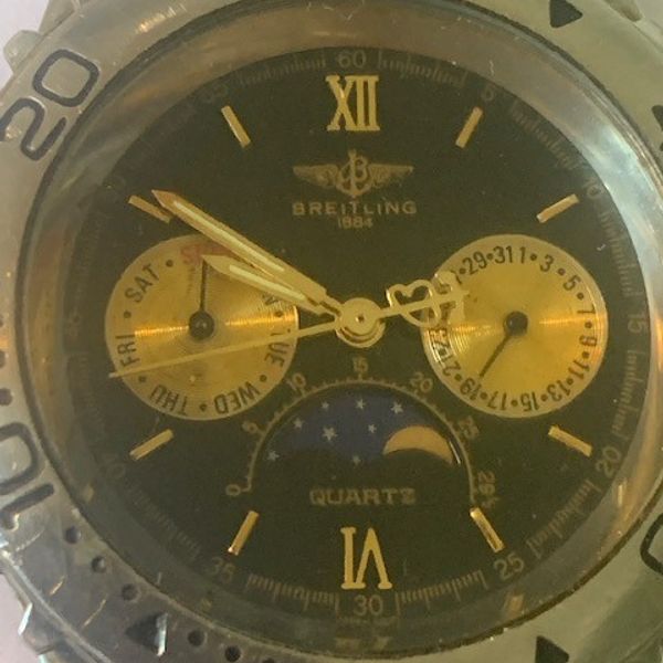 Breitling "Quartz" Watch Moon Phase Chronograph - Age? | WatchCharts ...