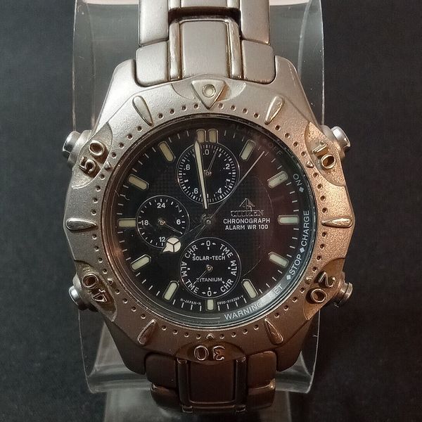 0855-H10350 CITIZEN ECO DRIVE TITANIUM PROMASTER CHRONOGRAPH WATCH C1-2 ...