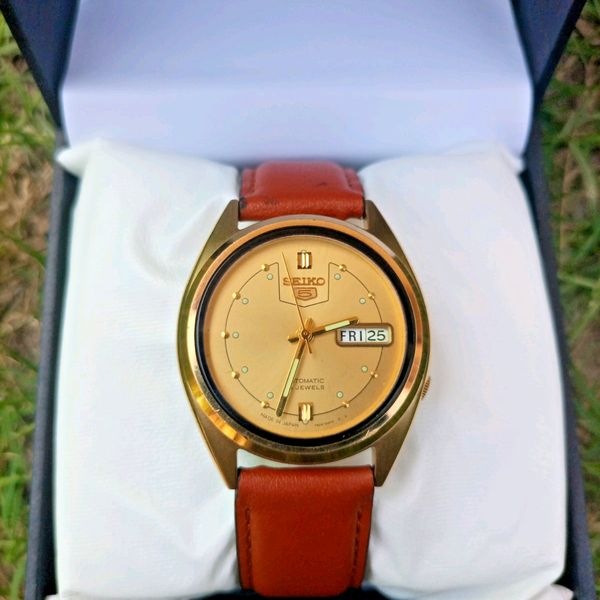 Seiko 5 (Golden Dial) Dress Watch 7s26-04H2-R2 Vintage Automatic Men's ...