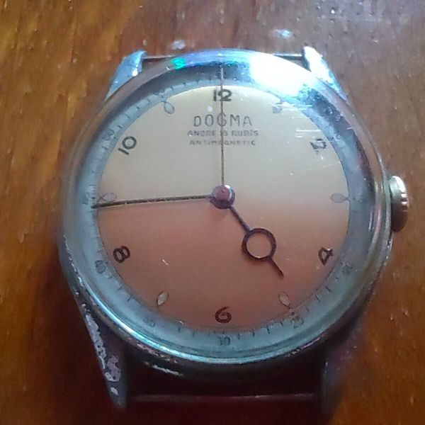 Rare DOGMA WWII Era Mens 1940's Military Watch with MOON Hand and ...