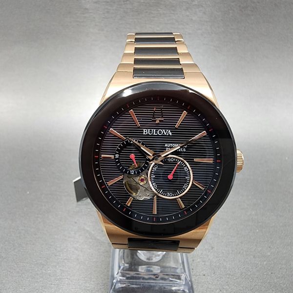 Bulova Latin Grammy Watch Men 41mm Black Dial Two Tone Automatic ...