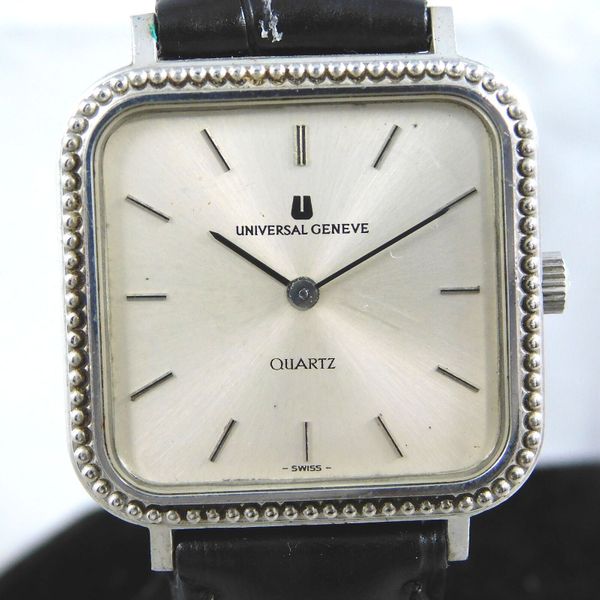 UNIVERSAL GENEVE SILVER MEN'S VINTAGE WATCH SWISS MADE QUARTZ ...