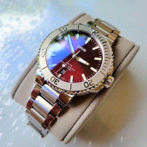 [$1,375 USD] Oris Aquis Date 41.5mm Cherry Red Dial Watch 01 733 7766 ...