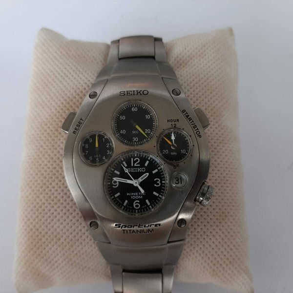 Seiko Sportura Automatic Chronograph Kinetic - Titanium -SLQ 009 -Ref ...
