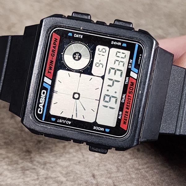 RARE Vintage CASIO Twin-Graph 588 AE-20W JOHN MAYER NEW BATTERY FULLY ...