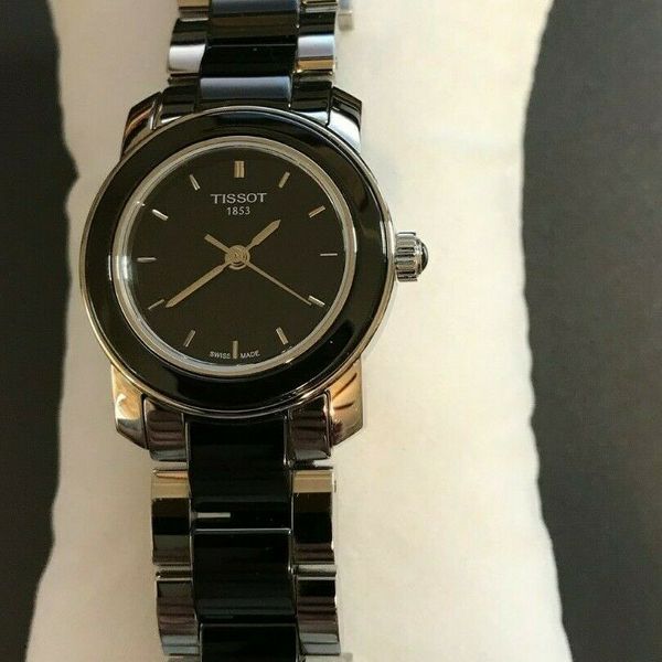 Ladies Tissot T-Trend Cera T0642102205100 Black Ceramic Swiss Watch EUC ...
