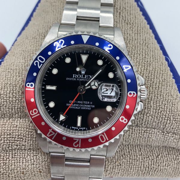 Rolex GMT-Master II 16710 unpolished D serial Pepsi stick dial + black ...