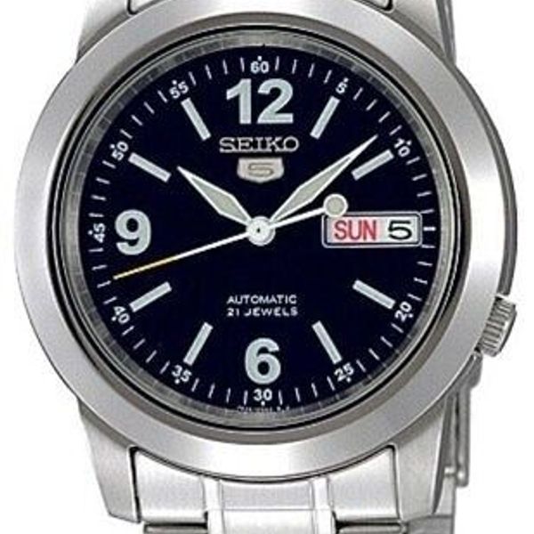 Seiko 5 Automatic SNKE61 SNKE61K1 Men's Day Date Blue Dial Steel Watch ...