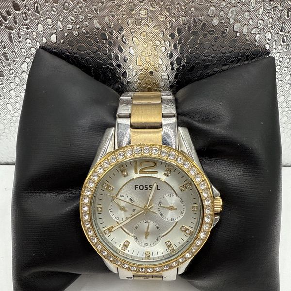 Fossil Riley Women Stainless Steel Analog Silver Dial Quartz Watch ...