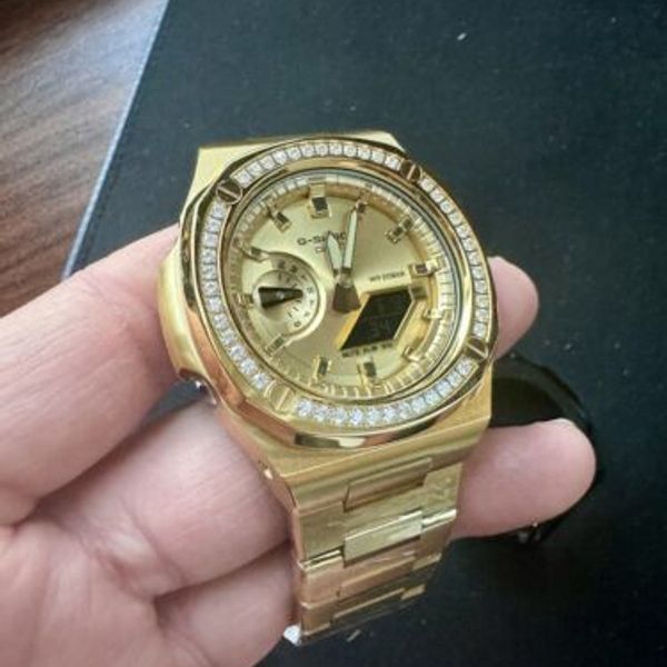 Casio G-Shock GA-2100GB-1A Modified With Nautilus Gold Stainless Steel ...