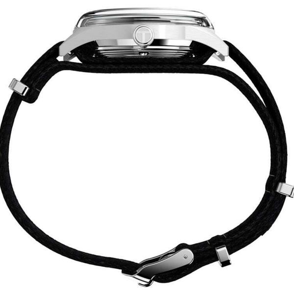 Timex Marlin Jet Automatic (38mm) Light Blue Dial / Black Fabric Strap ...