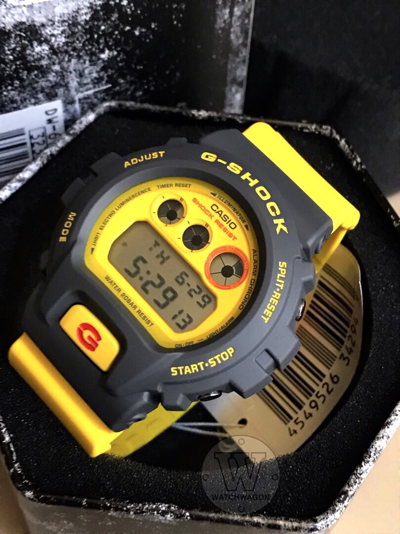 Casio G-Shock DW-6900Y-9 Retro '90s Inspired Yellow with Grey Bezel ...