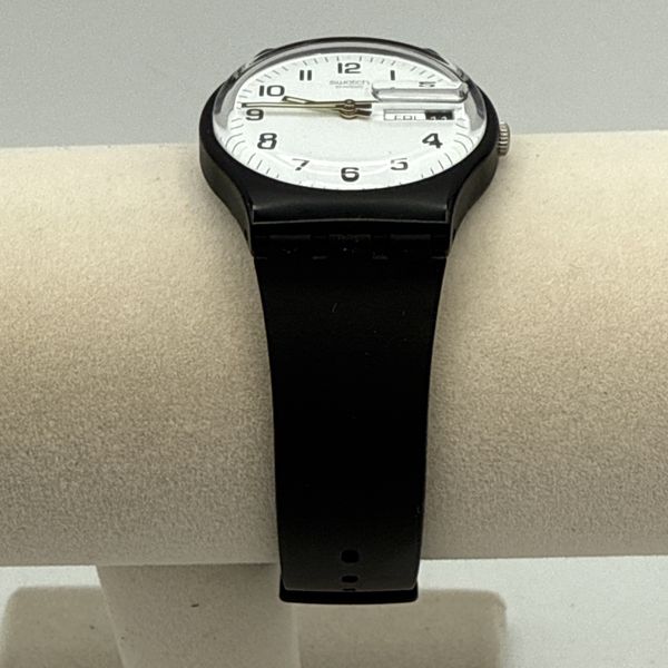 Swatch Black Easy To Read Watch SR1130SW soft silicone - Very Good ...