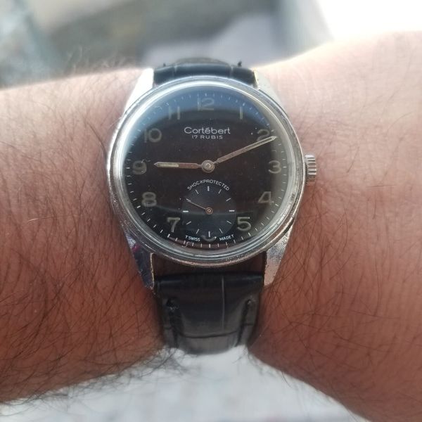 vintage rare cortebert military black dial men's watch orologio montre ...