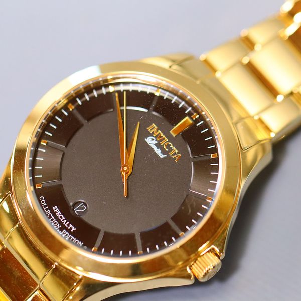 Invicta Men s Specialty 31125 Gold Stainless-Steel Quartz Dress Watch ...