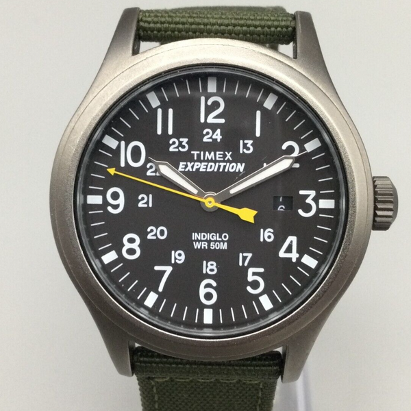 Timex Expedition Scout Watch Men 40mm Gunmetal Indiglo 50M Date New Battery | WatchCharts ...