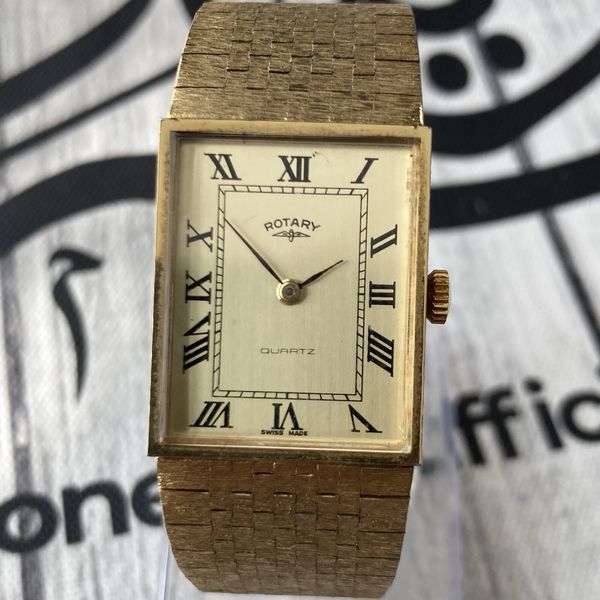 Rotary Watch Swiss Made Unisex Vintage 1980s Gold Plated 22x27mm Case ...
