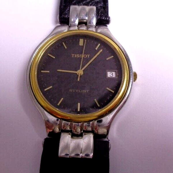 Tissot Stylist Mens Watch Quartz Black Dial Leather | WatchCharts ...