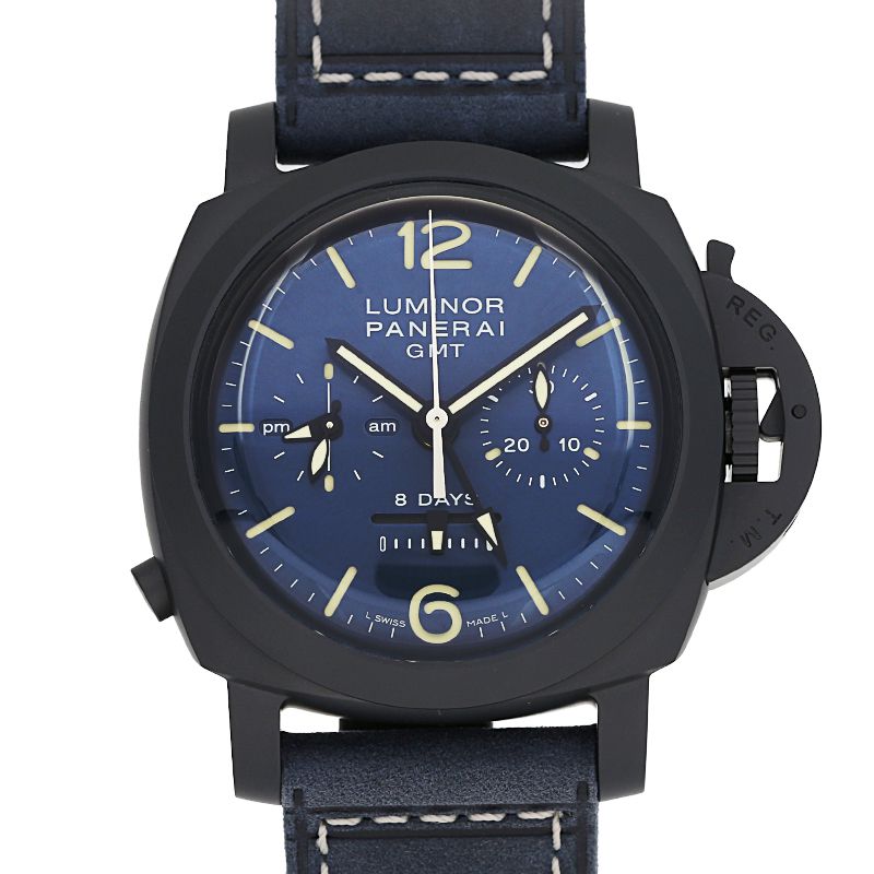 Panerai Luminor 1950 Chrono Monopulsante 8 Days GMT Blu Notte (PAM01135 ...