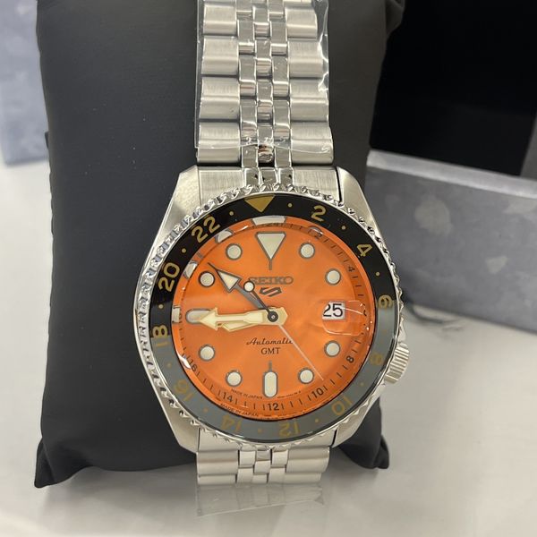 SEIKO 5 Automatic ORANGE GMT Stainless Steel Men's Watch - SSK005 MSRP ...