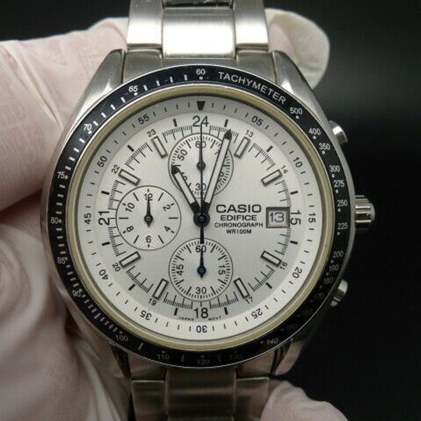 CASIO EDIFICE CHRONOGRAPH DATE STAINLESS STEEL (2328) EF-503 QUARTZ MEN ...