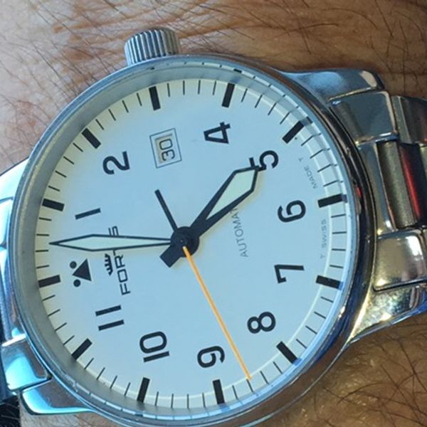 FS: Fortis Fleiger Automatic 595.10.46 Full Size White Dial | WatchCharts