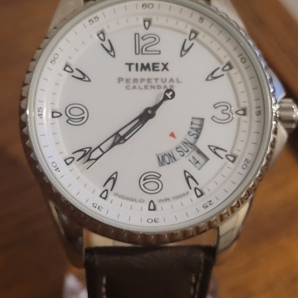 MENS NEW TIMEX PERPETUAL CALANDER NEW BATTERY FITTED | WatchCharts ...