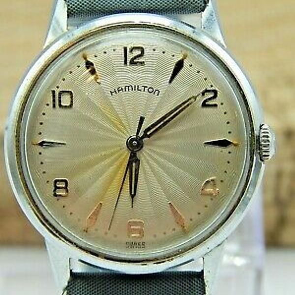 Vintage 1950s Stunning Hamilton Grade 671 17 jewel gents stainless ...
