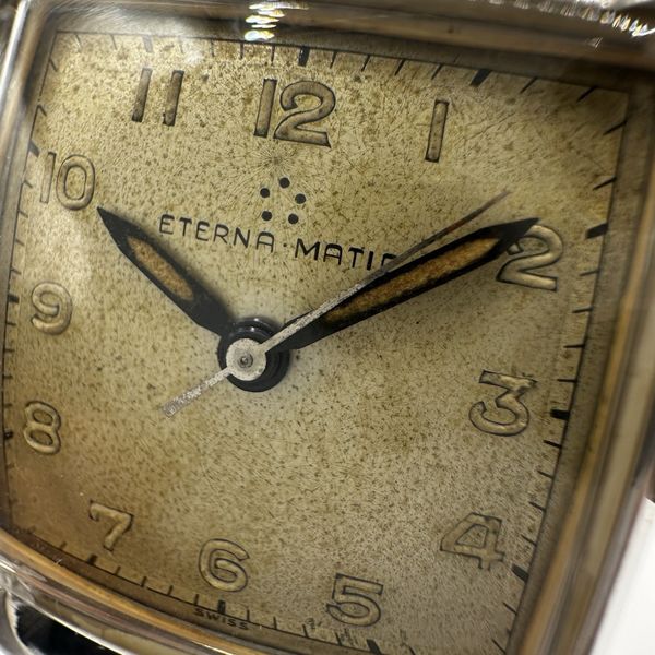 VINTAGE ETERNA MATIC Menâ s Watch Square Watch RUNS GOOD 3344636 Swiss ...