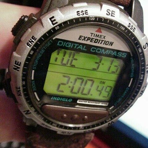 Vintage Men Timex Expedition Digital Compass ALARM CHRONO Watch Indiglo ...