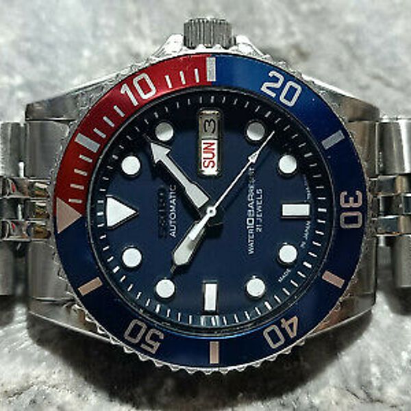 SEIKO SUBMARINER DIVER 7S26-0040 SKX033J 10 BAR AUTOMATIC MEN'S WATCH S ...