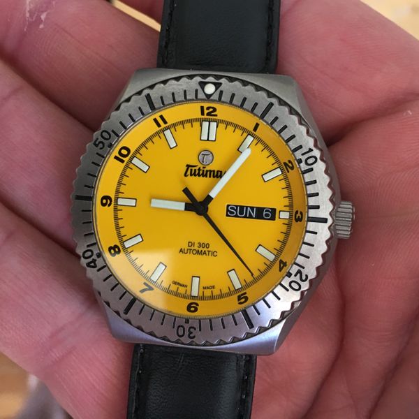 WTS: Yellow Dialled Tutima DI 300 Titanium Dive Watch | WatchCharts