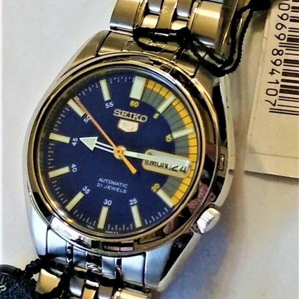 SEIKO 5 Japan 7S26-01V0 Automatic 21J Day Date Blue 21J Cal.7S26C A4 KY | WatchCharts Marketplace