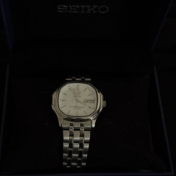 RARE Seiko 5 Superior SKZ035 Square Whirlpool White Dial Automatic ...