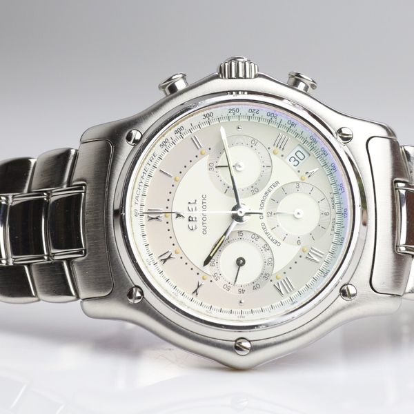 Ebel 1911 Le Modulor Chronograph Automatic Mens Watch, Silver Dial ...