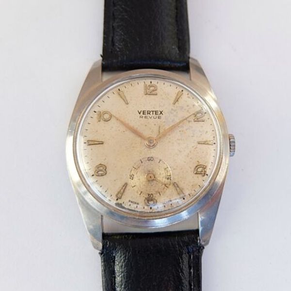 1950'S VERTEX REVUE 17 JEWELS WRIST WATCH CAL 59 WWW DIRTY DOZEN ...