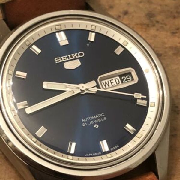 Rare Vintage Seiko 5 Model 6119-8163 Beautiful Blue Dial 62mas Hands ...