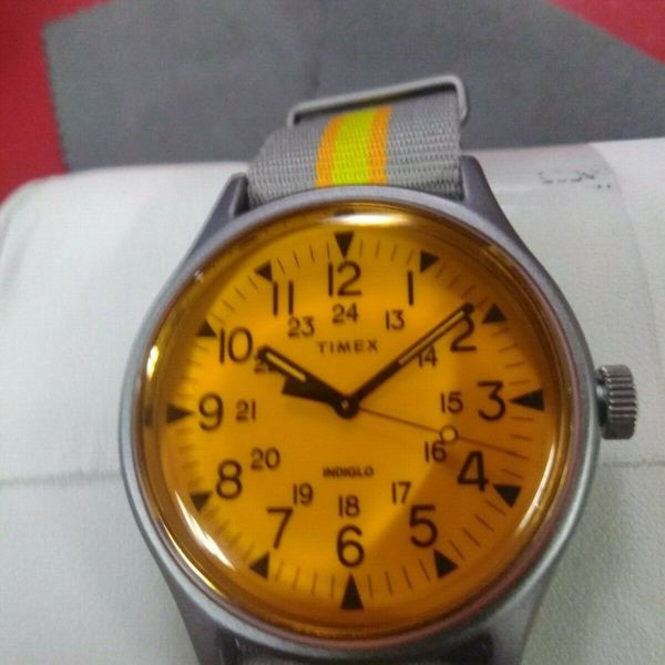 Timex Mk1 Aluminum California 40 mm Orange Dial Watch TW2T25500 Quartz ...
